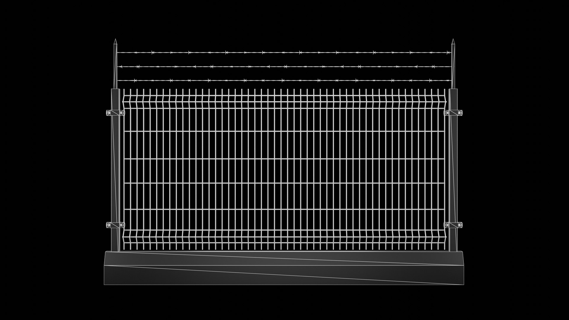 New Security Barbed Wire Fence 3D Model - TurboSquid 2277270