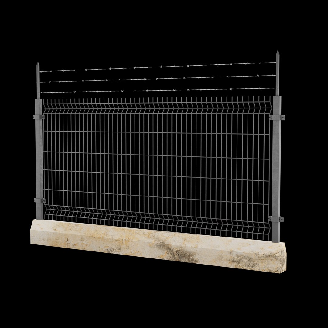 New Security Barbed Wire Fence 3D Model - TurboSquid 2277270