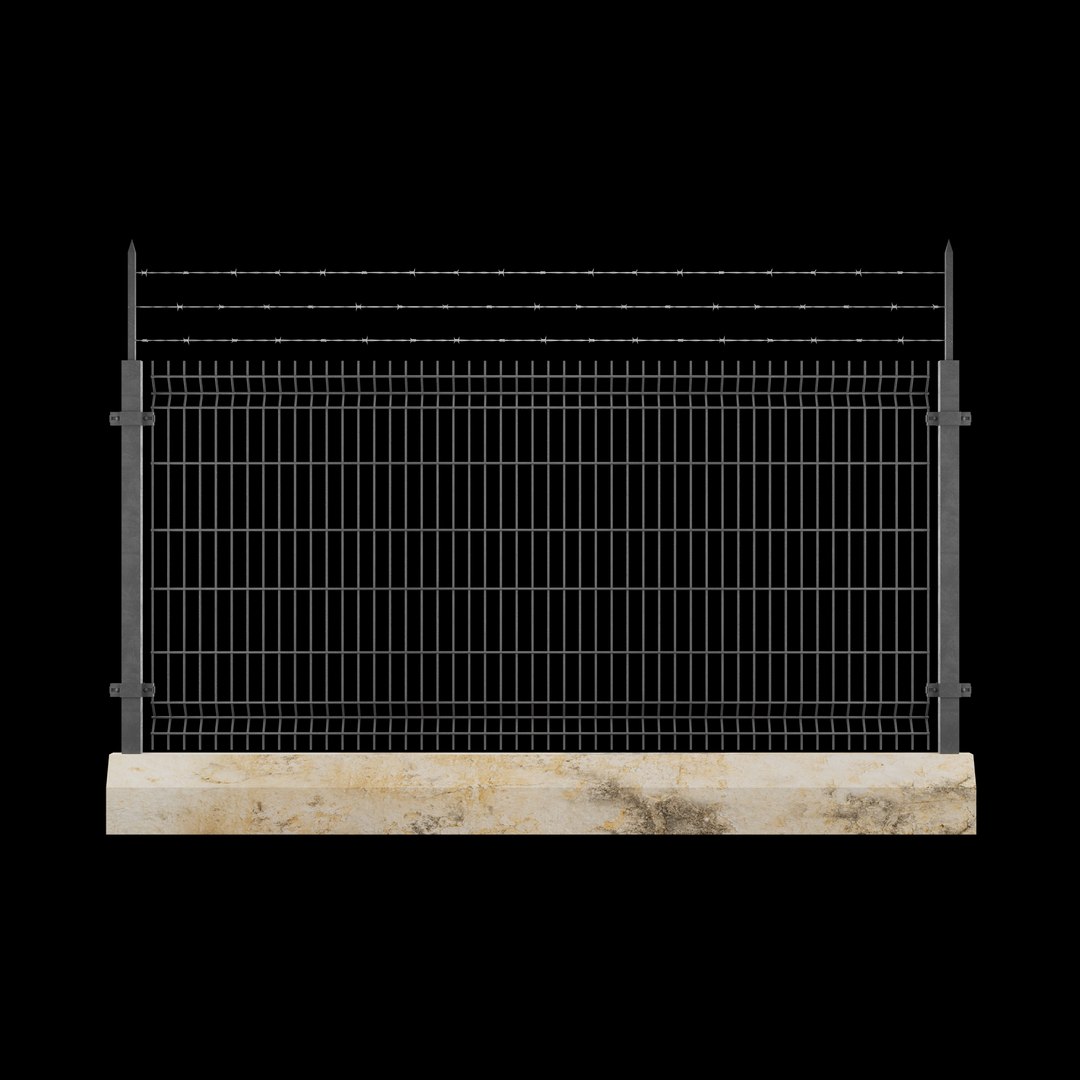 New Security Barbed Wire Fence 3D Model - TurboSquid 2277270