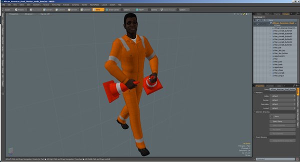 3D african american road worker model - TurboSquid 1702731
