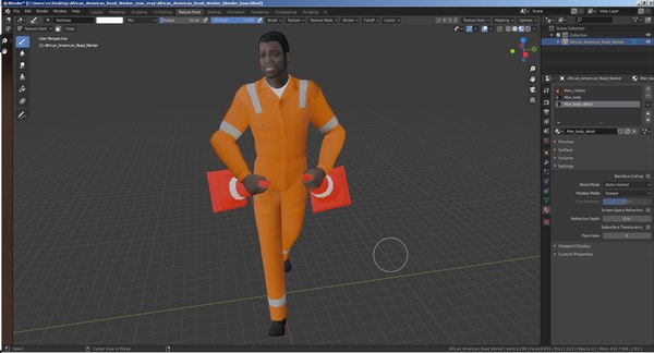 3D african american road worker model - TurboSquid 1702731
