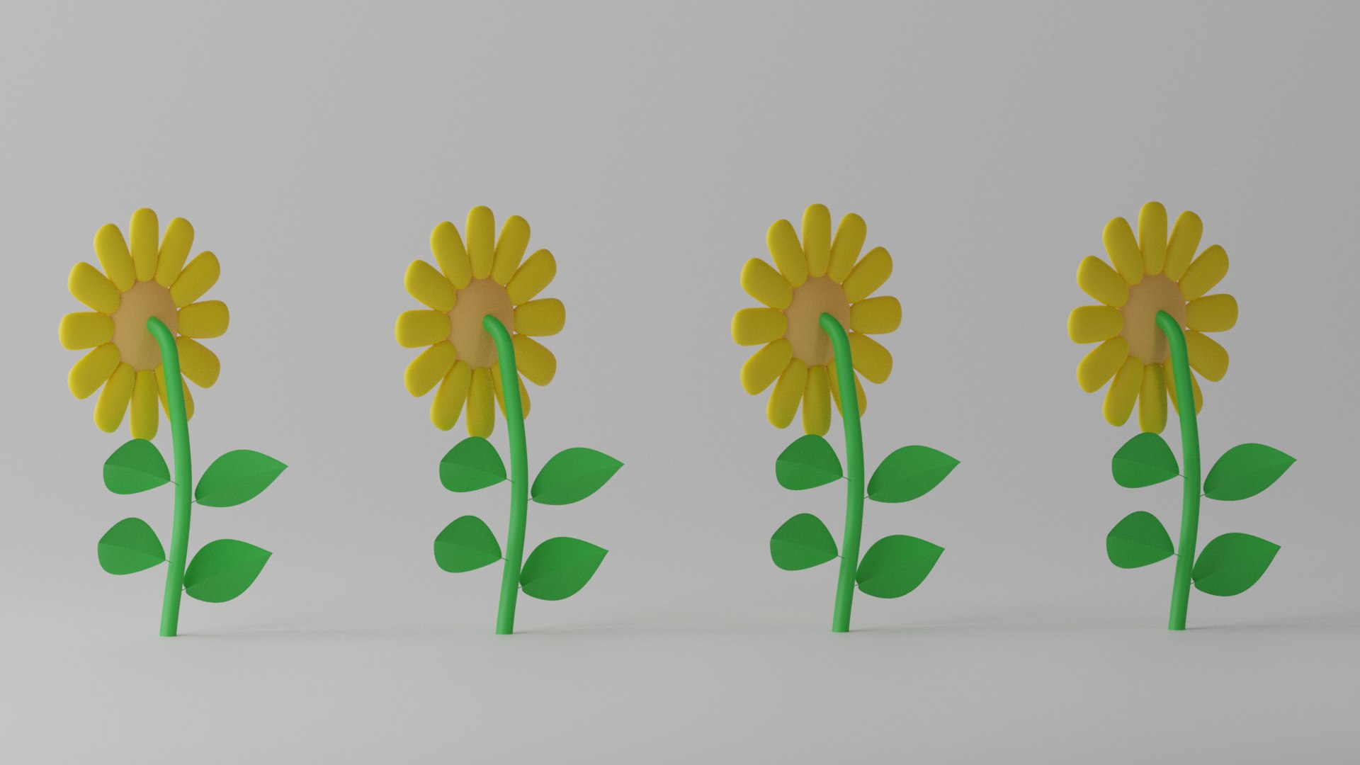 3D Cartoon Cute Sunflower Collection Model - TurboSquid 2065473