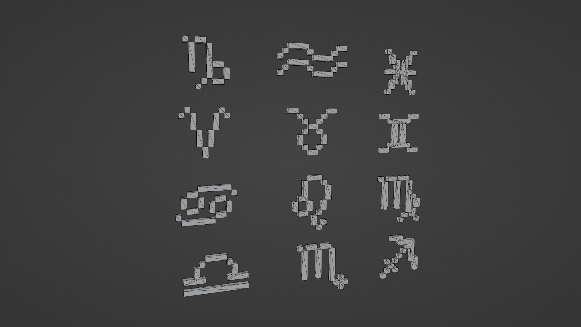 Zodiac Pixel Set 3D model - TurboSquid 2060566