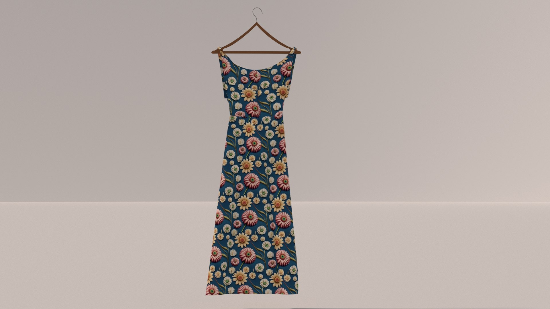 Textured And Hanged Woman Dress 3D Model - TurboSquid 2144312