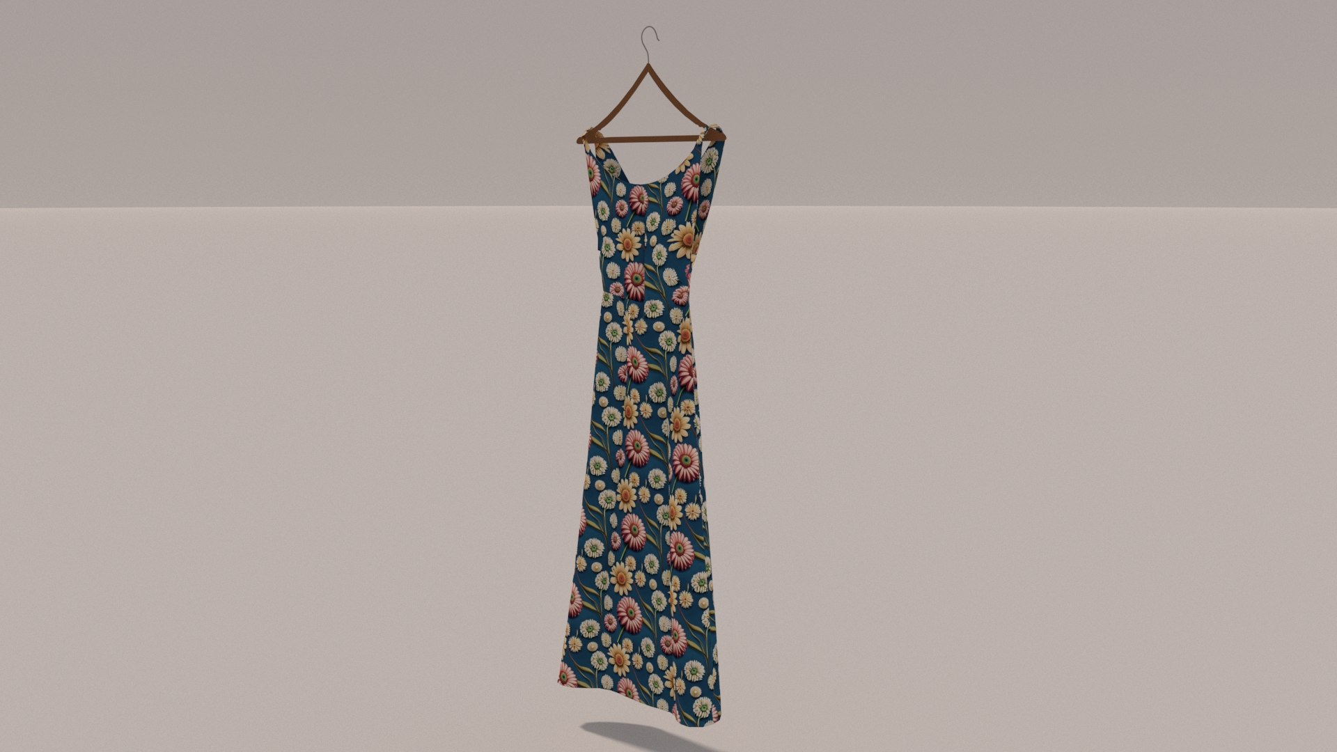 Textured And Hanged Woman Dress 3D Model - TurboSquid 2144312