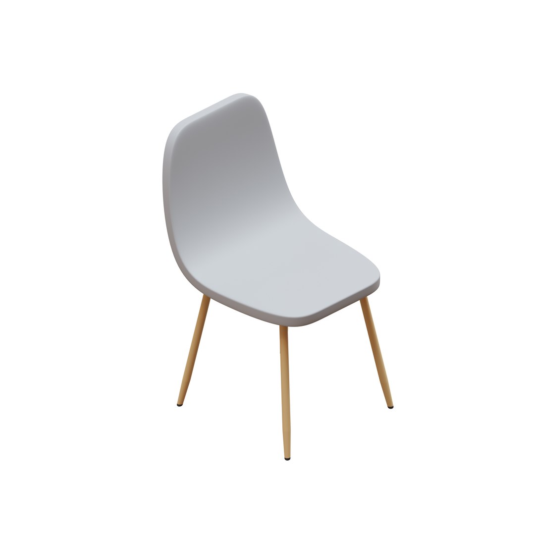 Fiber Dining Chair With Wooden Leg 3D - TurboSquid 2078772