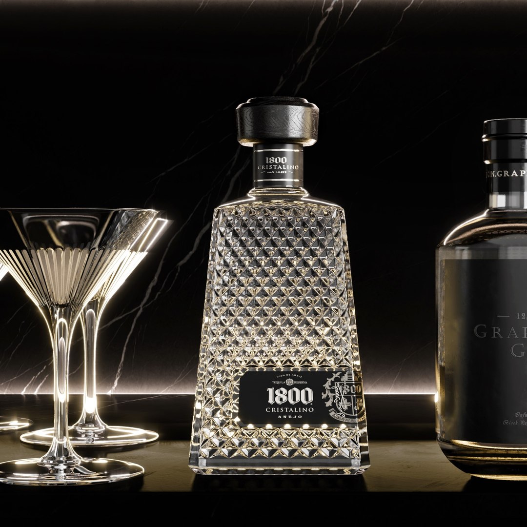 3D Model Bar Set 1 Liquor Bottles 3D Model Blender 3D Model ...