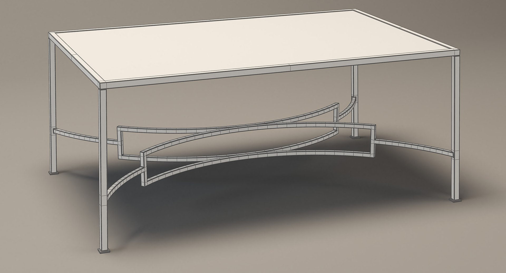 3D Rectangle Coffee Table Metal - TurboSquid 1394490