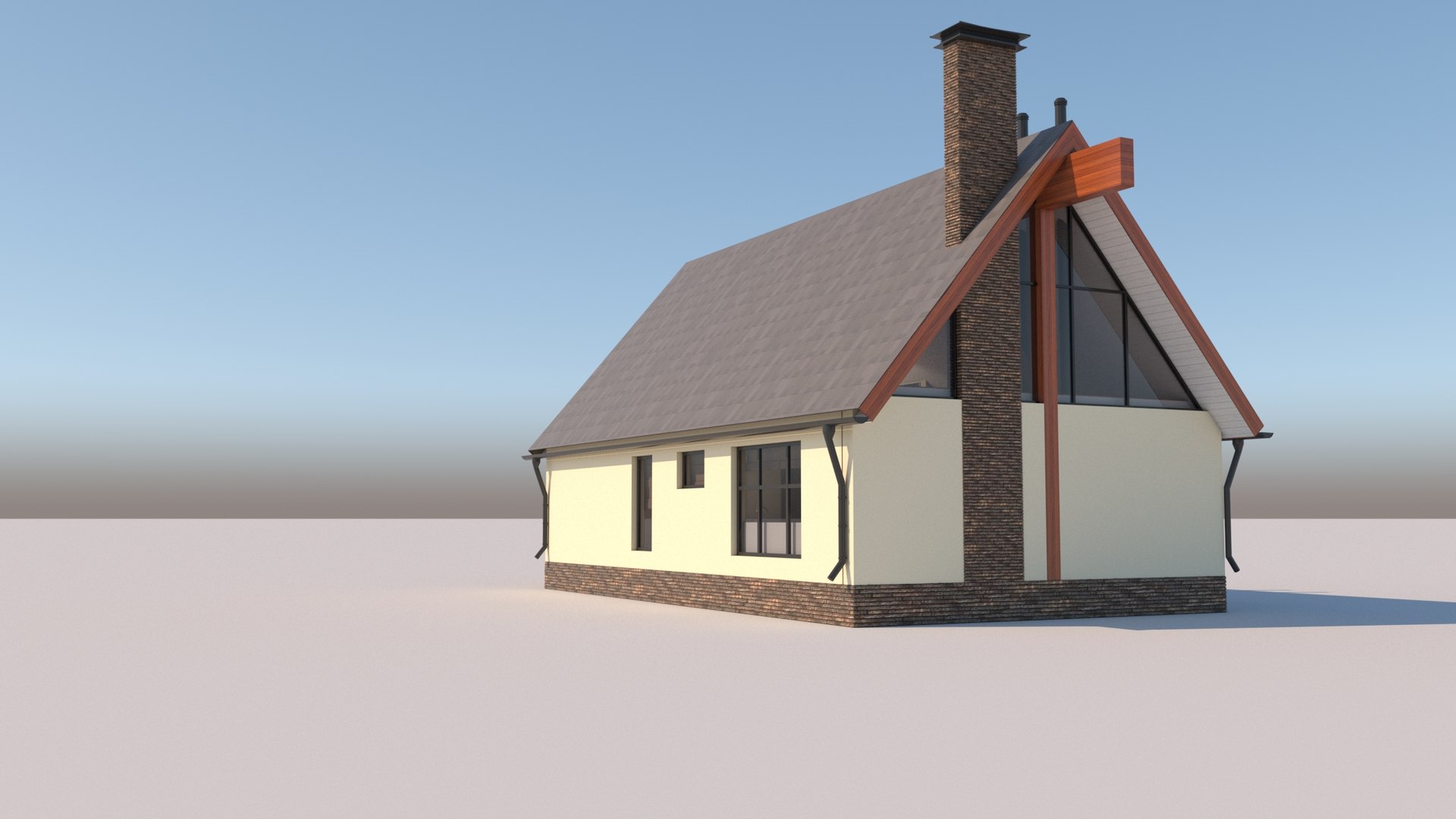 3D Barn Style Cottage With Interior - TurboSquid 1985597