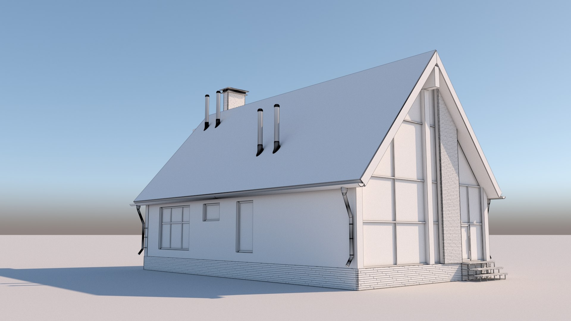 3D Barn Style Cottage with interior - TurboSquid 1985597