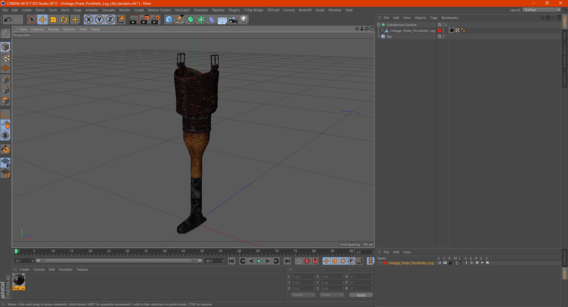 Pirate prosthetic leg model - TurboSquid 1713200