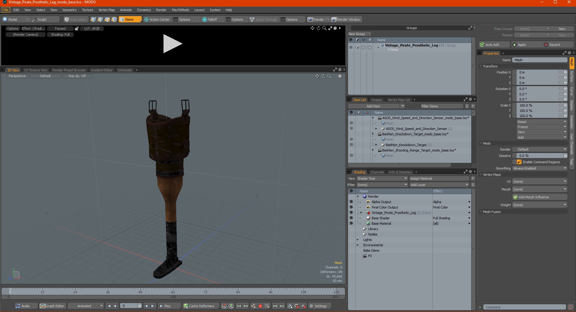 Pirate prosthetic leg model - TurboSquid 1713200