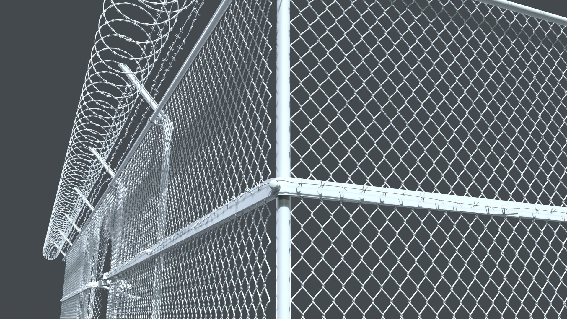 Modular Chain Link Fence High Poly 3D Model - TurboSquid 2417541