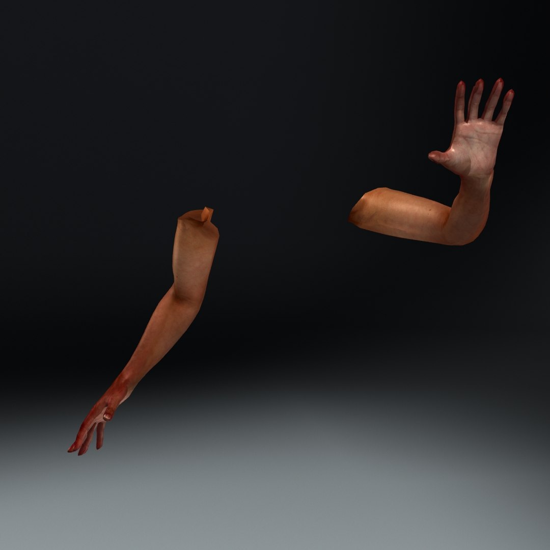 rigged male arms 3d model
