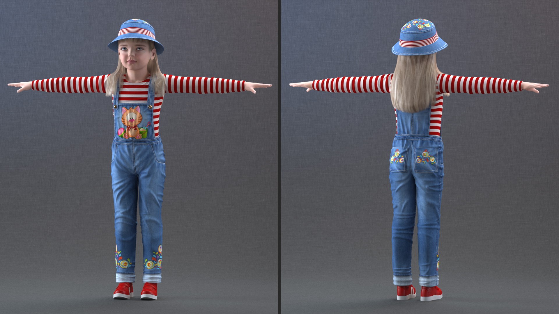 Street Style Baby Girl Rigged 3D model - TurboSquid 2080770