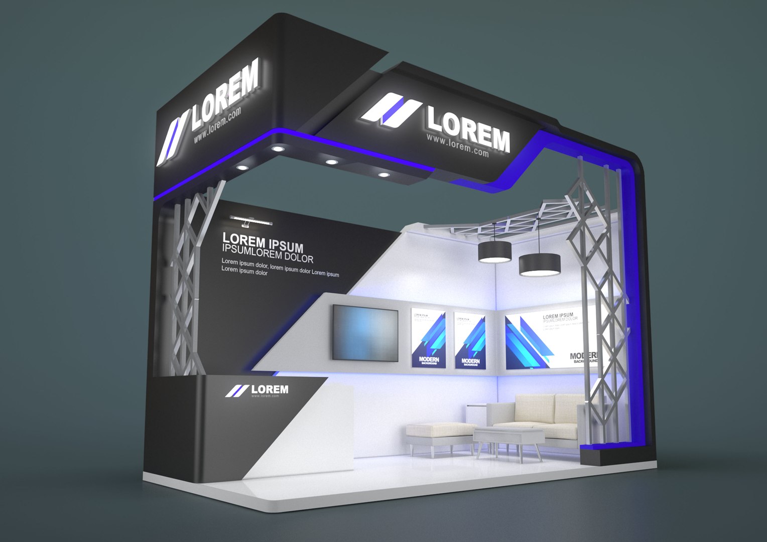 Exhibition stand 6x3m 3D - TurboSquid 1513758
