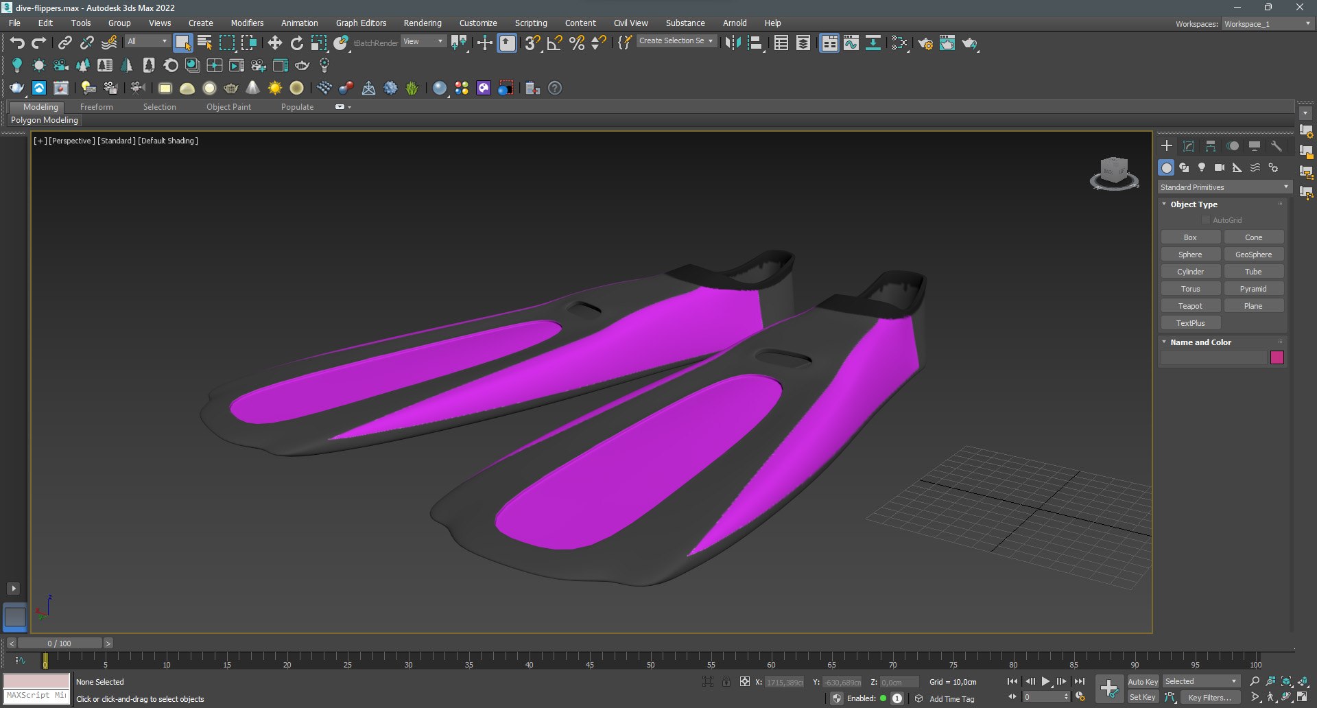 Dive Flippers Pink 3D - TurboSquid 2150986