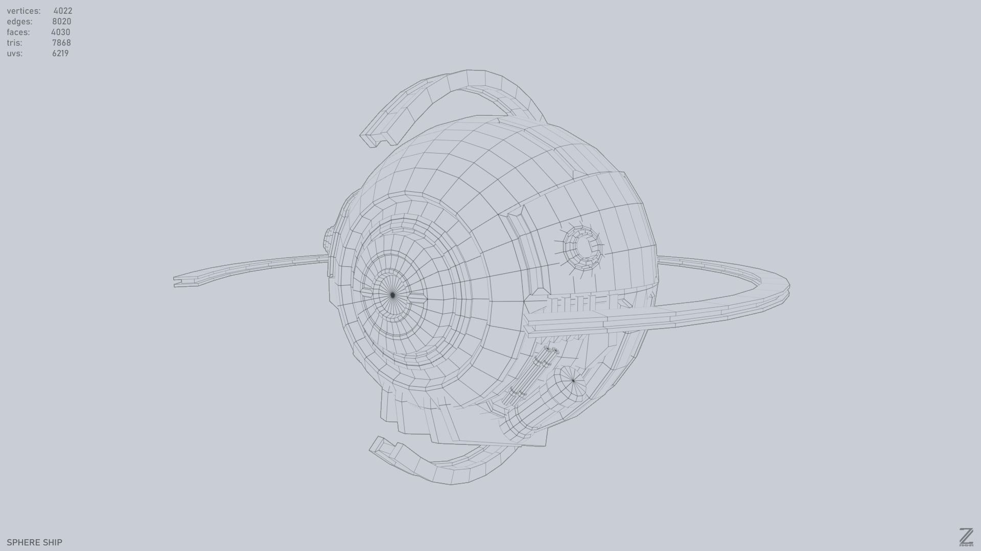 3D Sphere Ship Model - TurboSquid 2237041