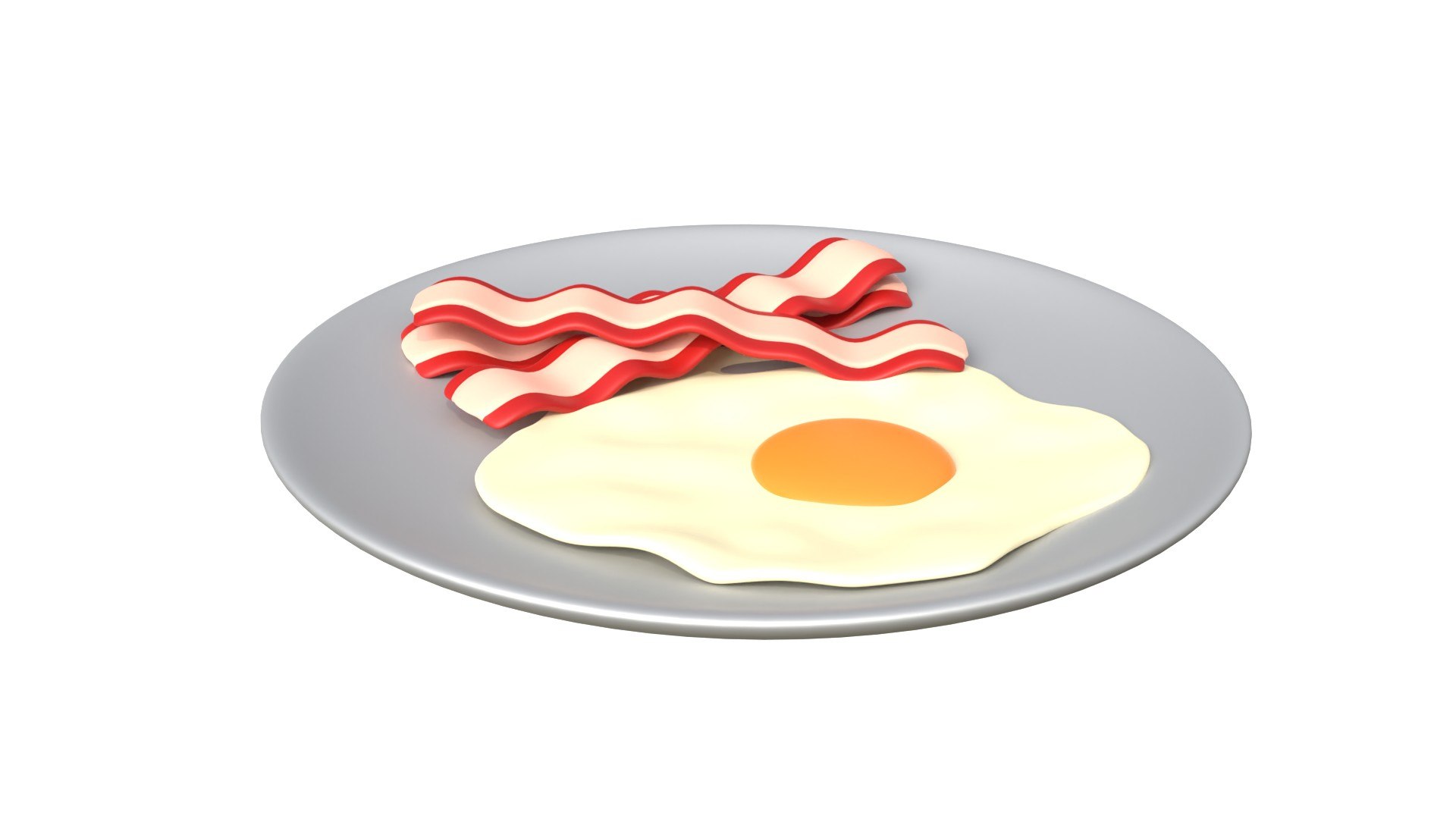3D Egg And Bacon Model - TurboSquid 2253112