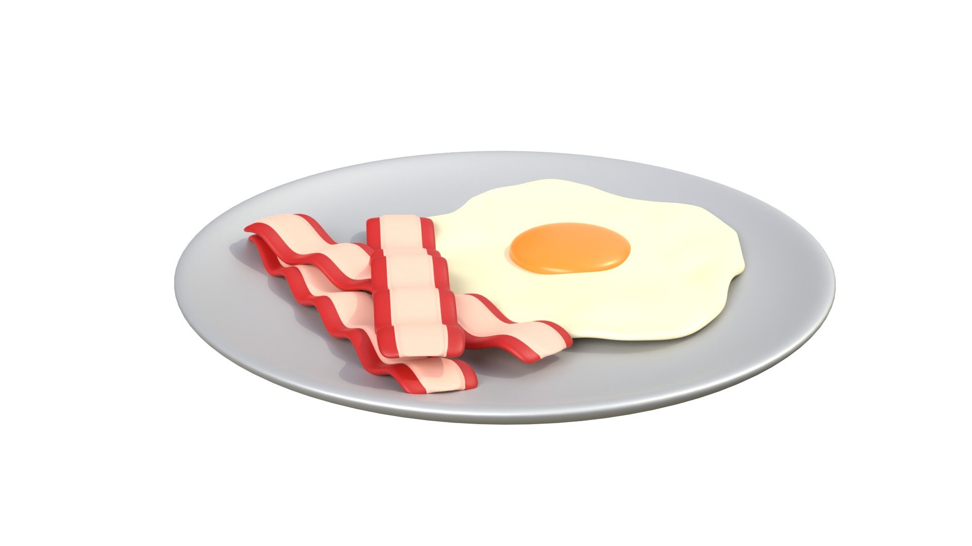 3D Egg And Bacon Model - TurboSquid 2253112