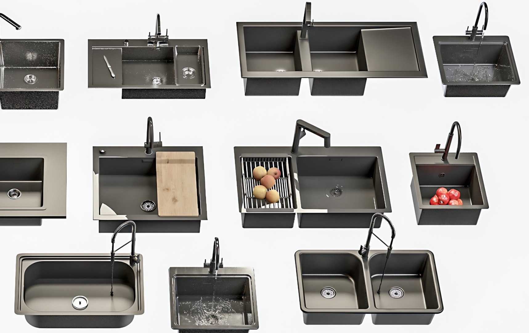 Kitchen Sinks Collection 3D Model - TurboSquid 2411380