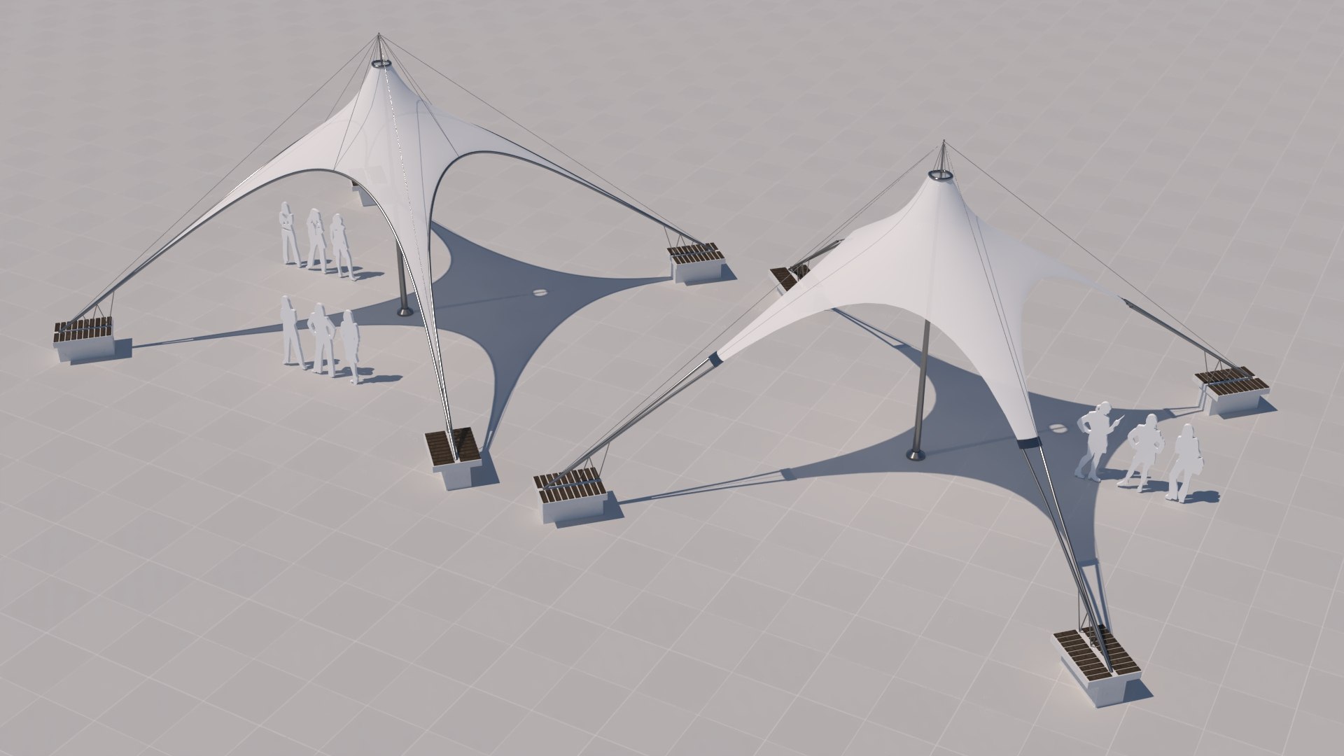 Tensile Fabric Structure -7 Model - TurboSquid 2034329
