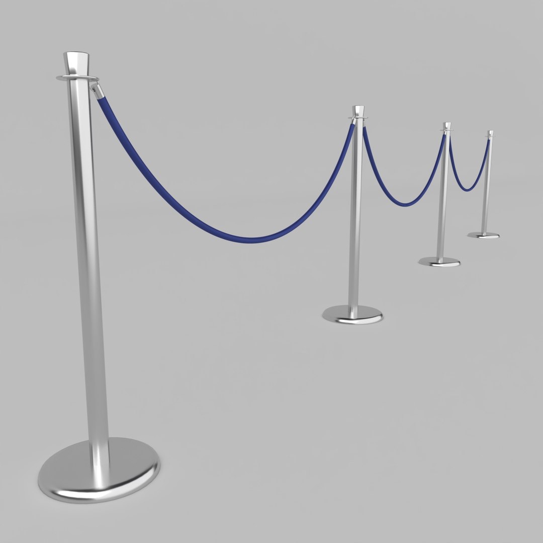3D Barrier Rope With Poles - TurboSquid 2030462