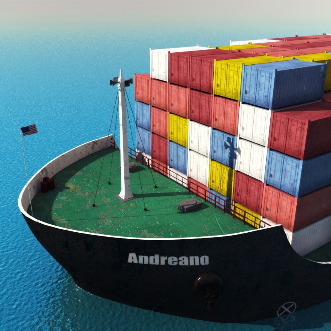 3d Model Of Container Vessel