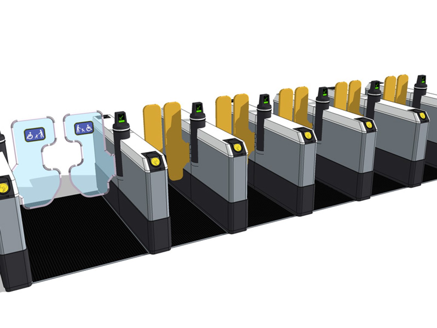 Train Station Ticket Gates 3d C4d