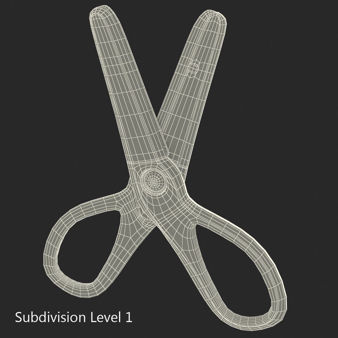 3d Scissors 3 Blue Model