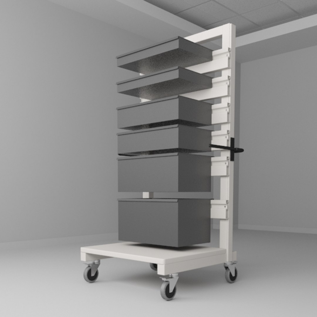 Mobile Height Adjustable Carts Obj