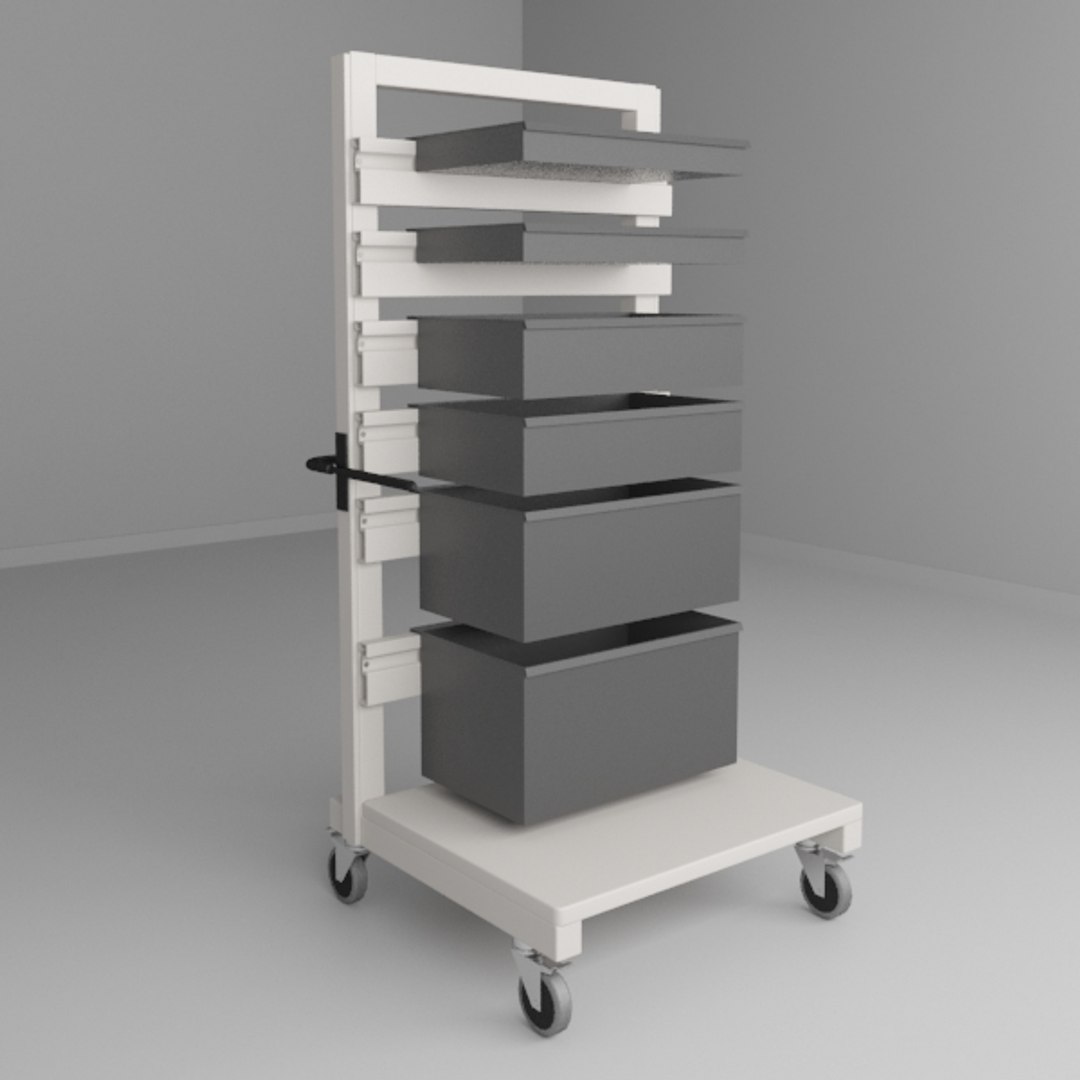 Mobile Height Adjustable Carts Obj