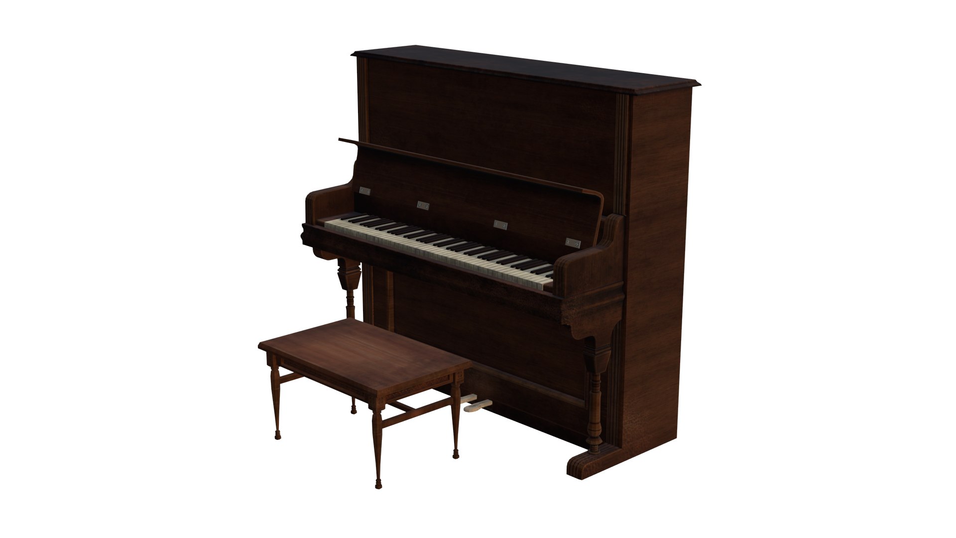 3D Low Poly Piano With Bench 3D Model Model - TurboSquid 2297865