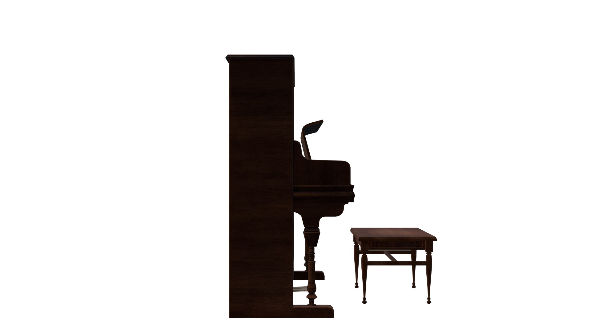 3D Low Poly Piano With Bench 3D Model Model - TurboSquid 2297865