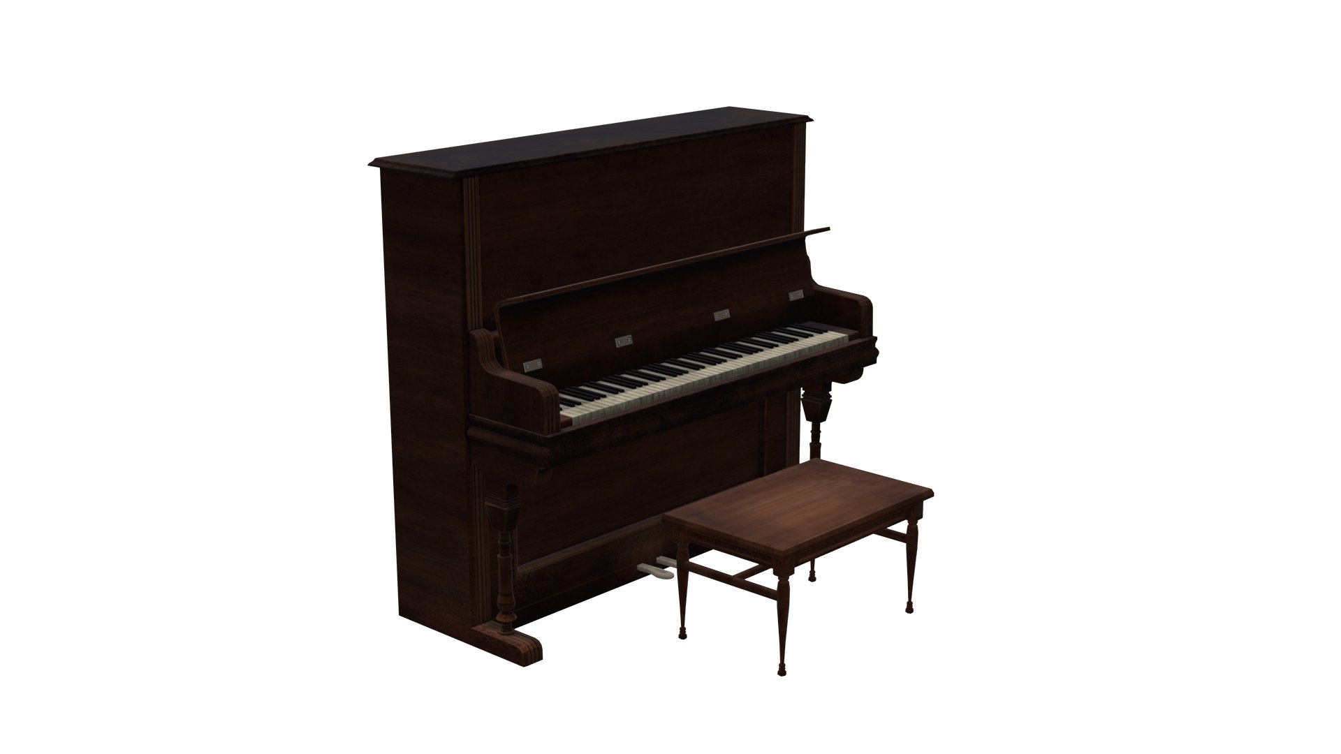 3D Low Poly Piano With Bench 3D Model Model - TurboSquid 2297865