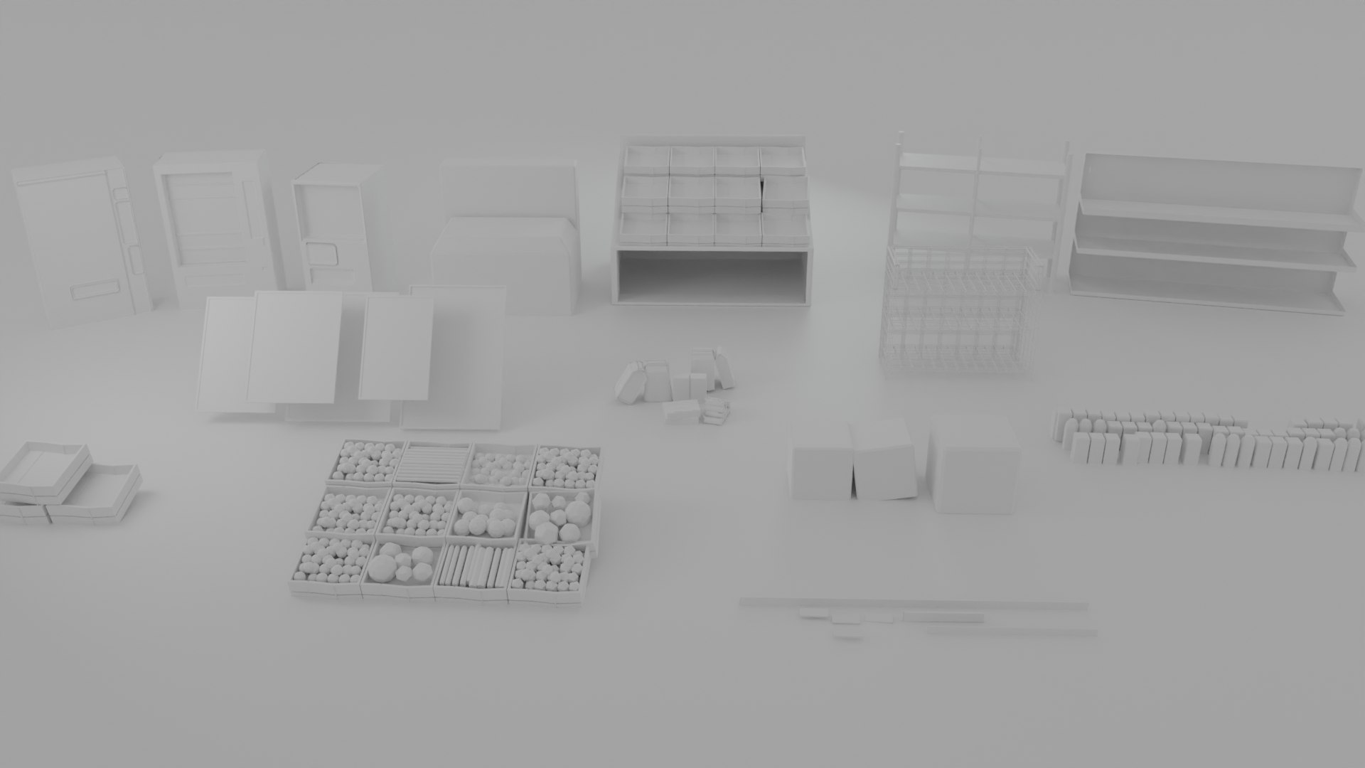 3D Grocery Store Asset Pack- Game Ready Low-poly 3D Model Model ...
