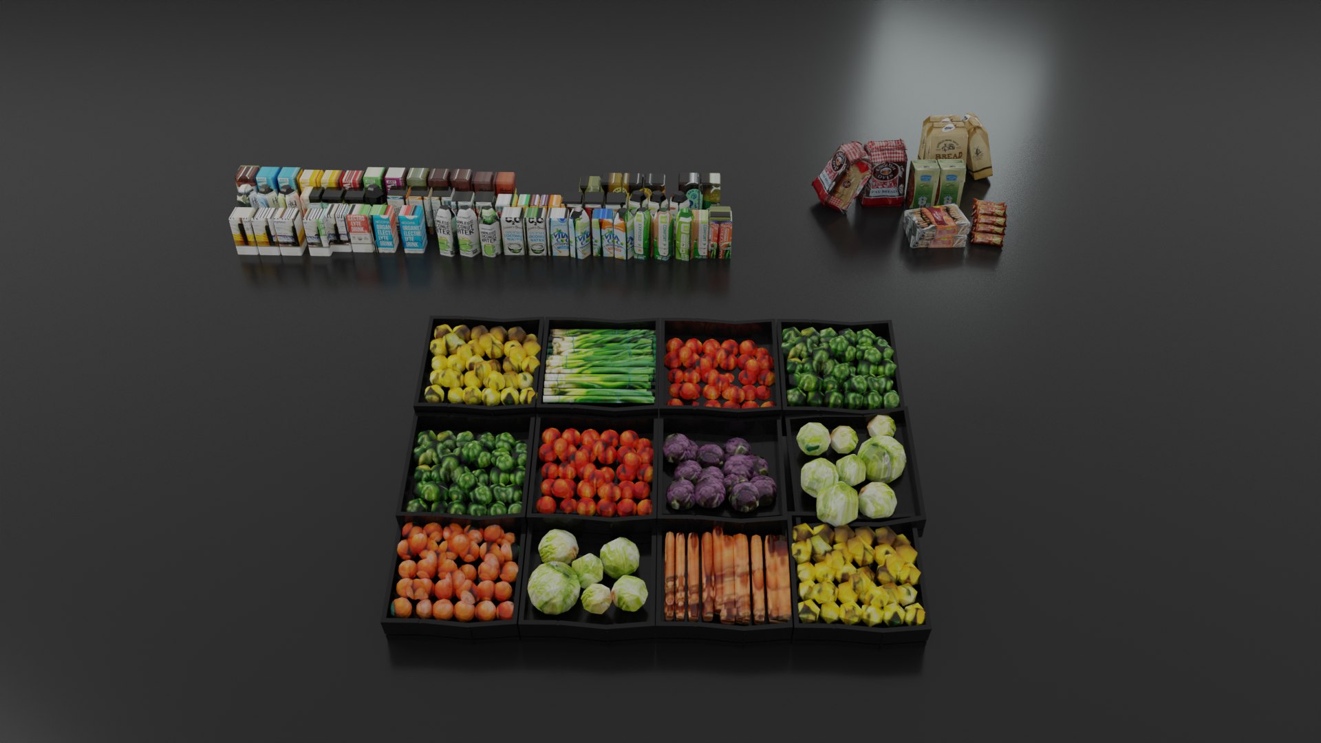 3D Grocery Store Asset Pack- Game Ready Low-poly 3D Model Model ...