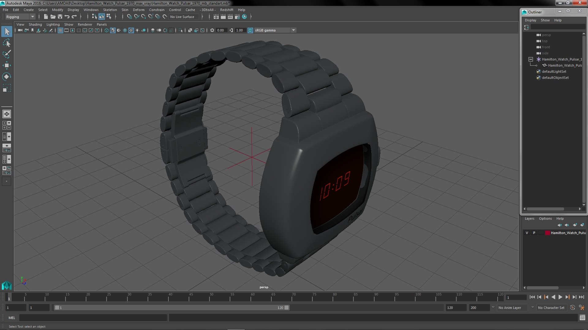 3D Hamilton Watch Pulsar 1970 Model - TurboSquid 1959625