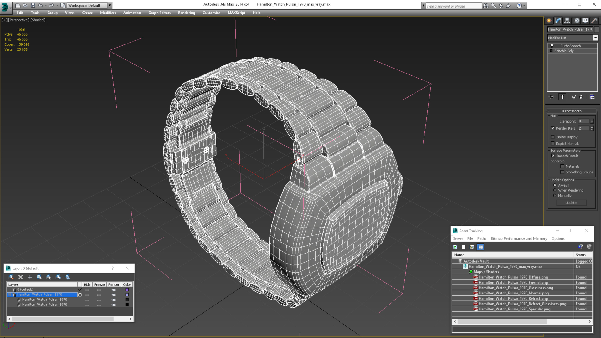 3D Hamilton Watch Pulsar 1970 model - TurboSquid 1959625