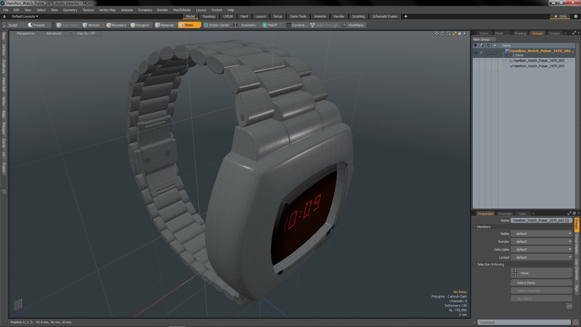 3D Hamilton Watch Pulsar 1970 Model - TurboSquid 1959625