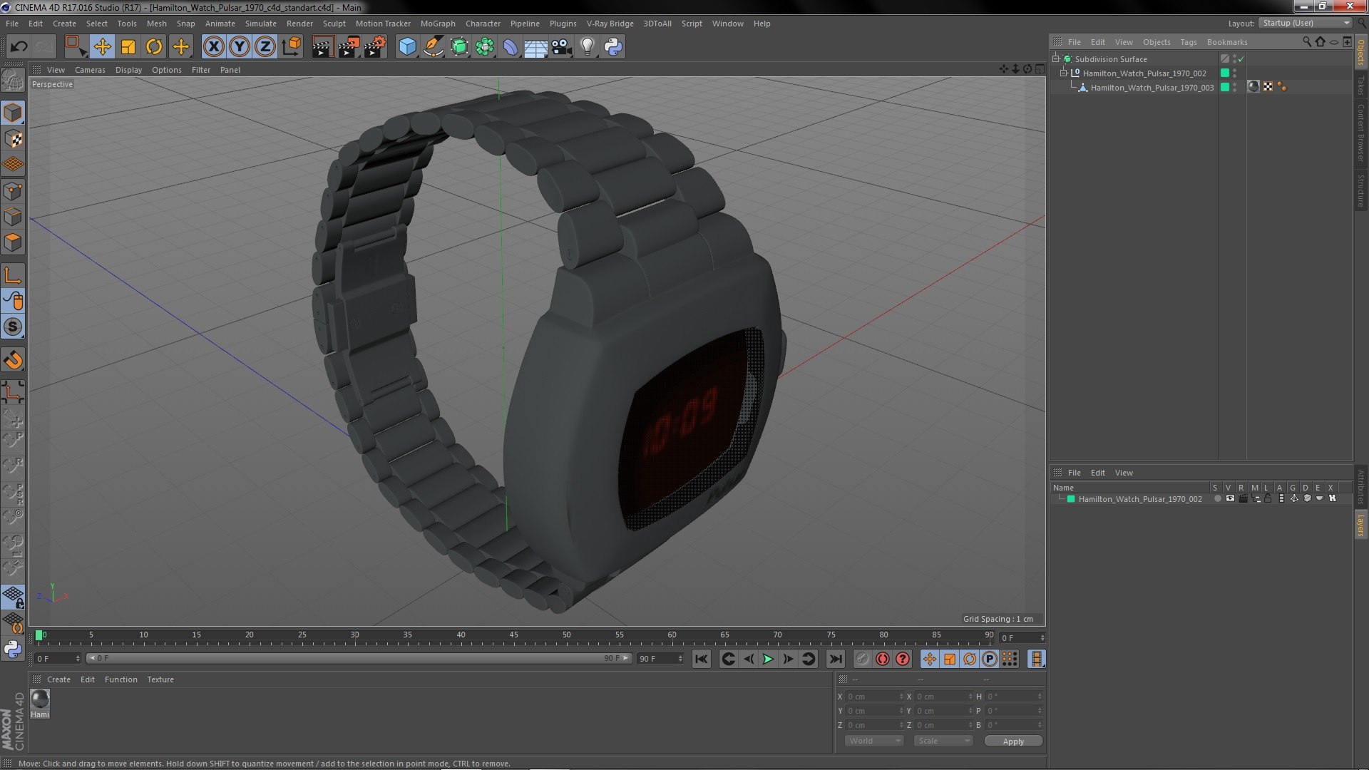 3D Hamilton Watch Pulsar 1970 Model - TurboSquid 1959625