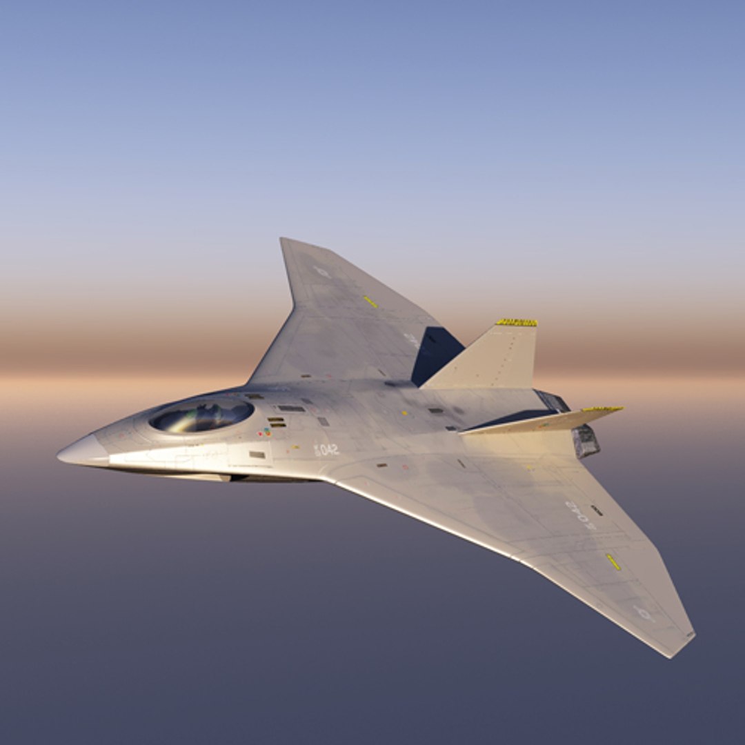 3ds Max F-25 Grey Futuristic Fighter