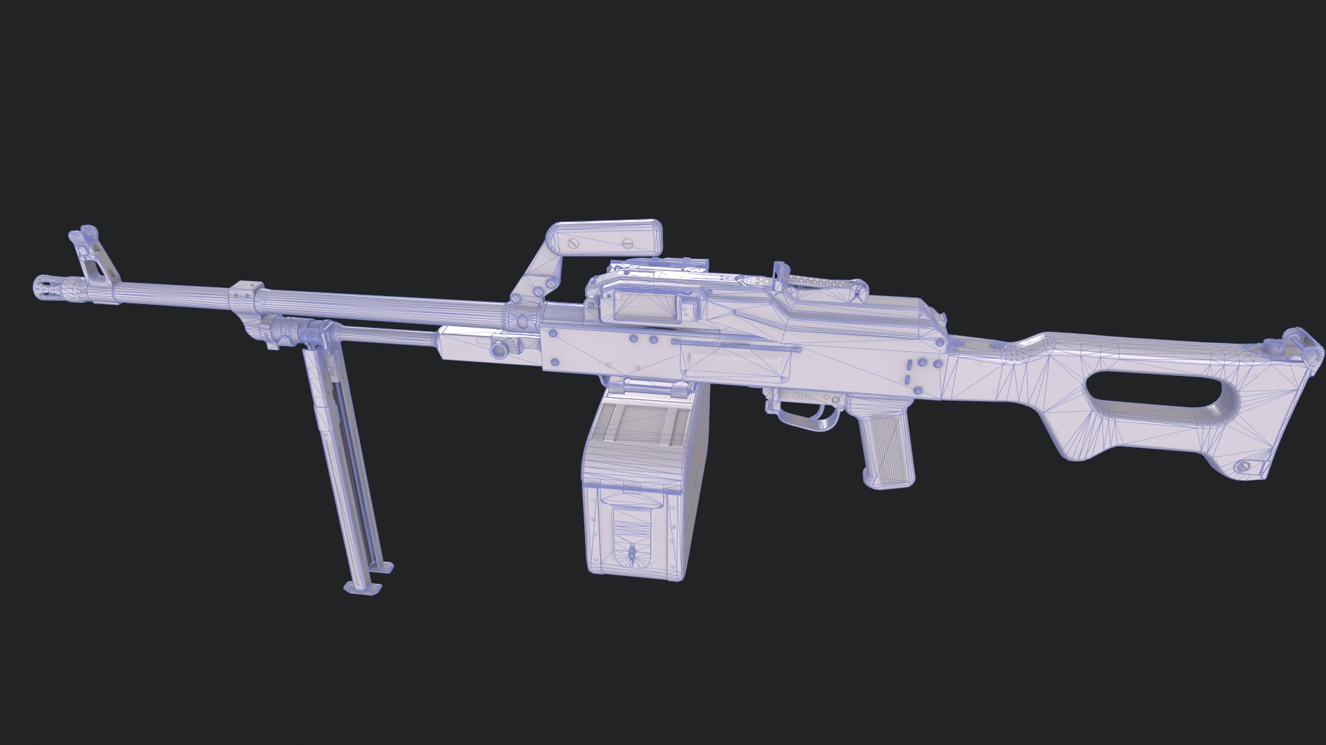PKM Machine Gun Game Ready Low-poly 3D Model - TurboSquid 1867403