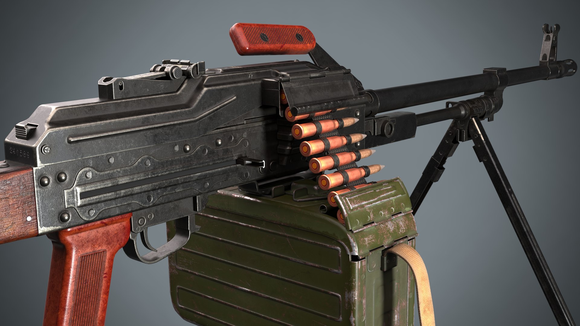 PKM Machine Gun Game Ready Low-poly 3D Model - TurboSquid 1867403