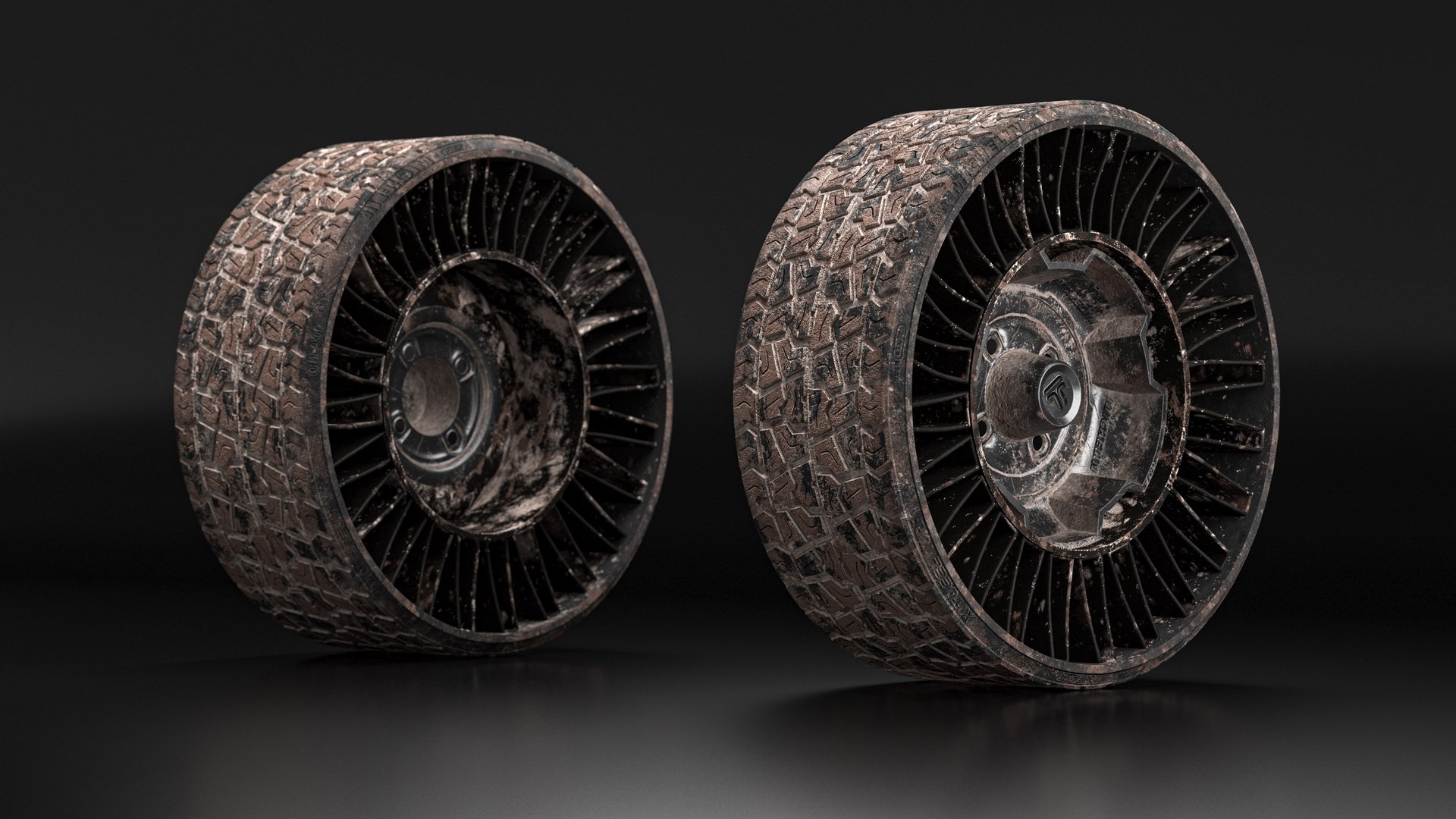 Dirty Airless Tire for Golf Cart MICHELIN 3D model - TurboSquid 1978859