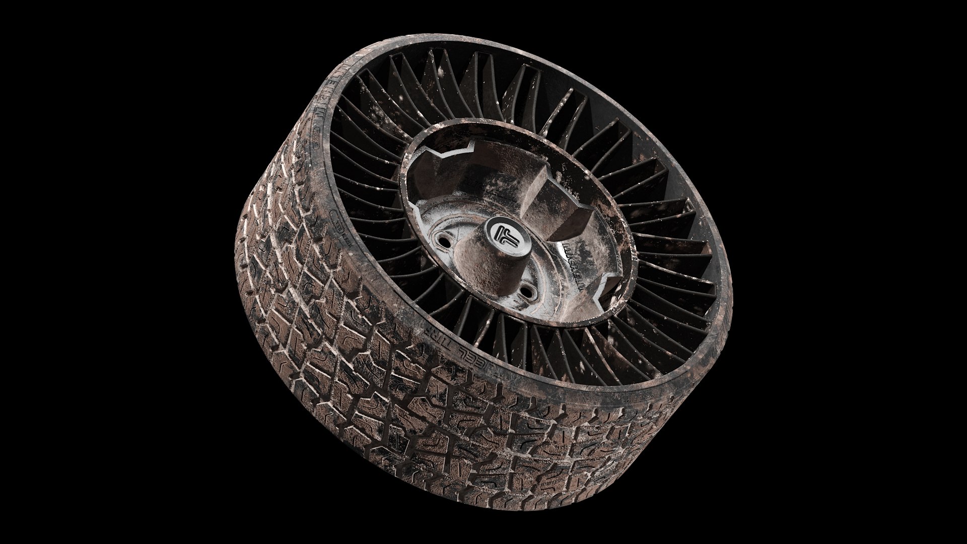 Dirty Airless Tire for Golf Cart MICHELIN 3D model - TurboSquid 1978859