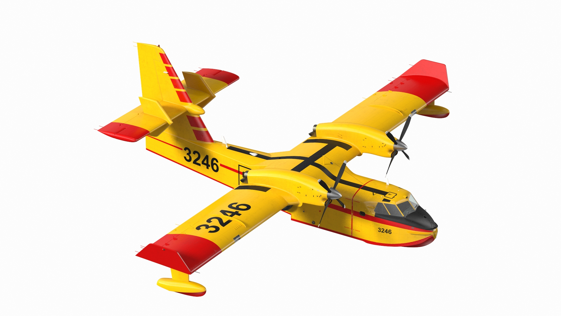 Canadair D415 Amphibious Water Bomber Rigged For Cinema 4D 3D Model ...