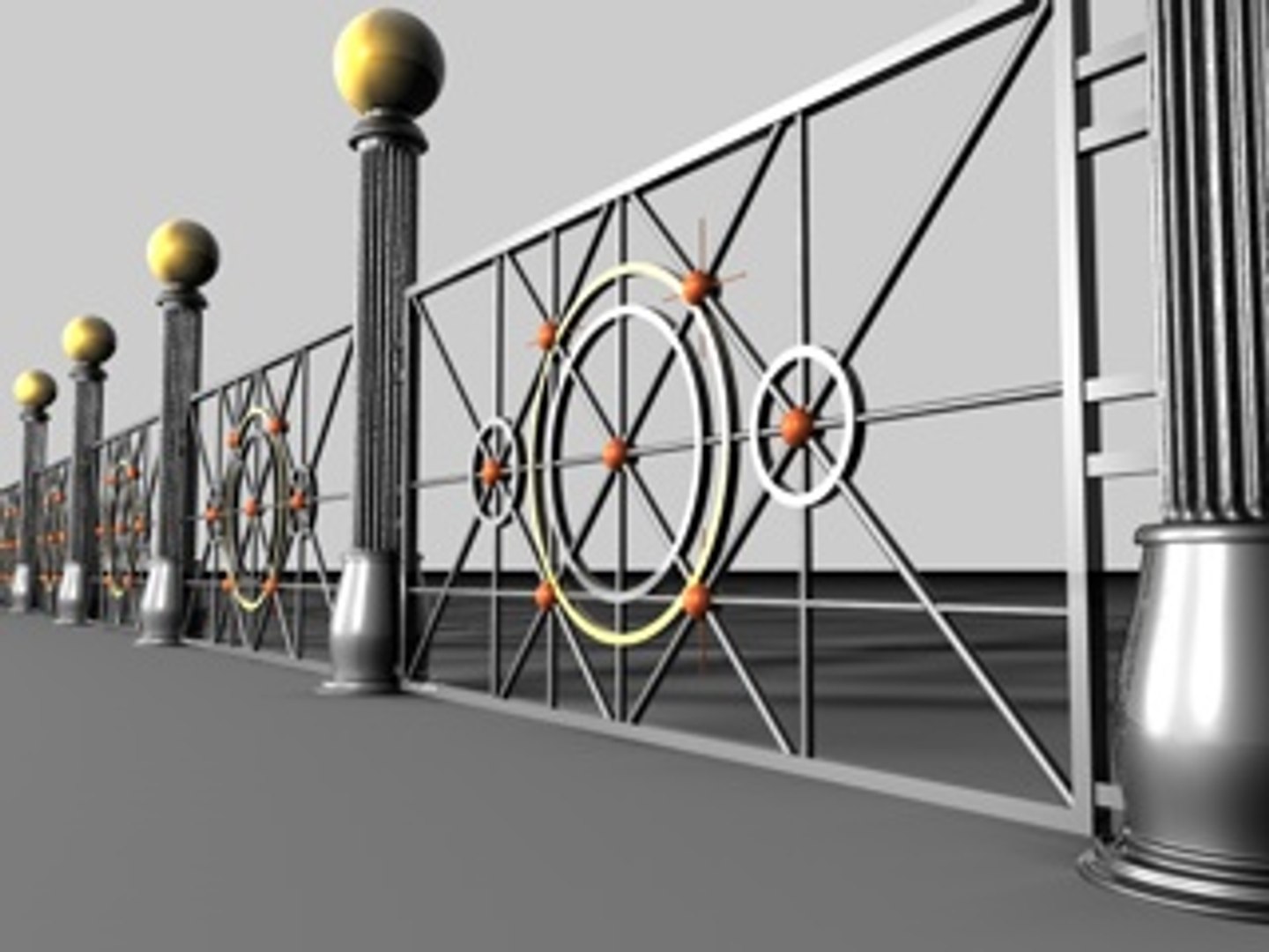 3d Model Iron Fence