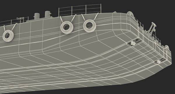 3D flat barge model - TurboSquid 1311275