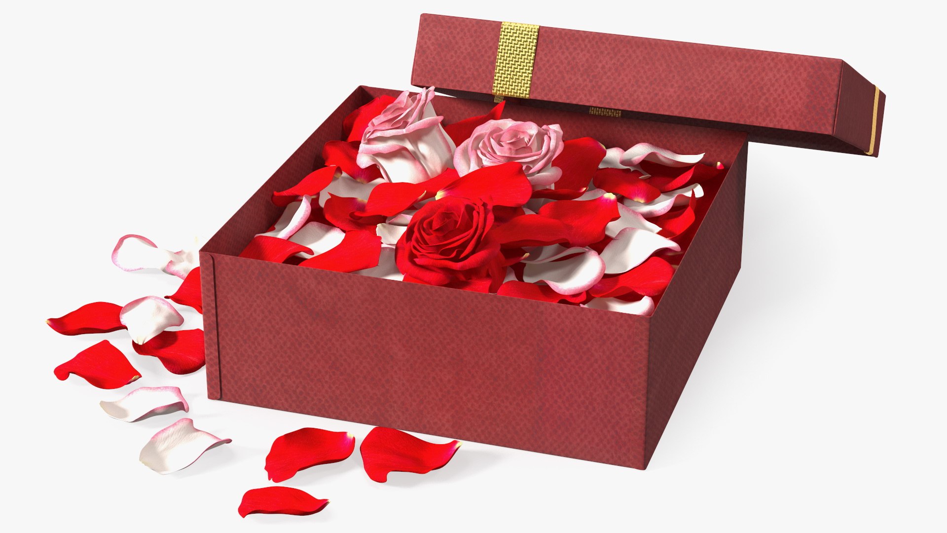 Box With Rose Petals 3D model - TurboSquid 1851774